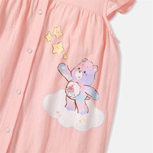 PATPAT Care Bears Baby Girl Romper Infant Newborn Girls Clothes Ruffle Sleeve Bodysuit One Piece Bubble Romper Jumpsuit Light Pink 18-24 Months