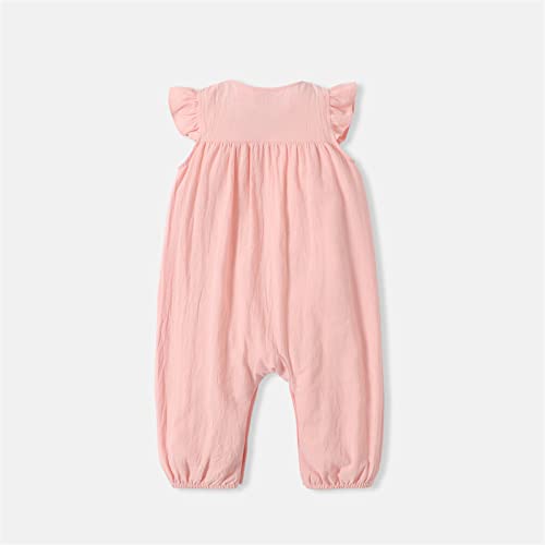 PATPAT Care Bears Baby Girl Romper Infant Newborn Girls Clothes Ruffle Sleeve Bodysuit One Piece Bubble Romper Jumpsuit Light Pink 18-24 Months