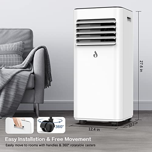 8,000 BTU Portable Air Conditioners, Portable AC With Remote for Room to 300 sq.ft  3 in 1 Air Conditioner With Dehumidification/Air Circulation/Timer And Window Kit