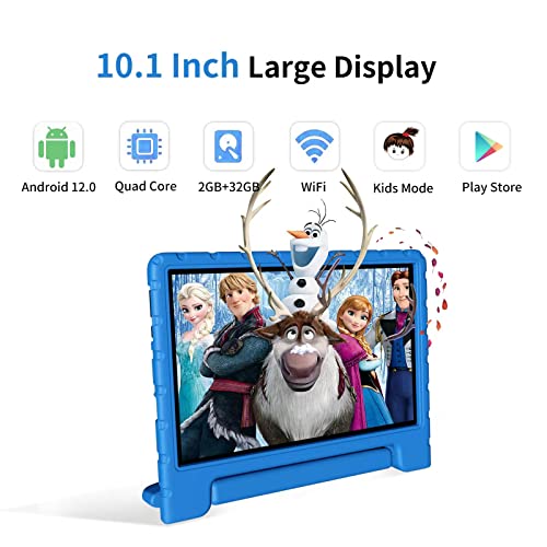 VNEIMQN Kids Tablet, 10 Inch Tablet for Kids Android 12 Go WiFi 32GB 12 Hours Battery Toddler Tablet, Parental Control Pre-Installed, 2-Year Guarantee, 1280 * 800 HD, Dual Camera with case Included