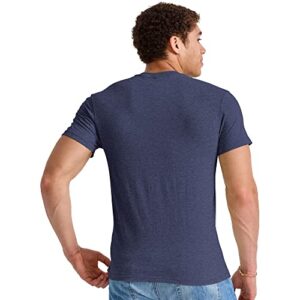 Hanes Originals Crewneck T-Shirt, 100% Cotton Pocket Tees for Men, Athletic Navy Heather