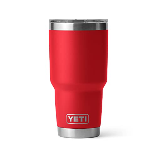 YETI Rambler 30 oz Tumbler, Stainless Steel, Vacuum Insulated with MagSlider Lid, Rescue Red