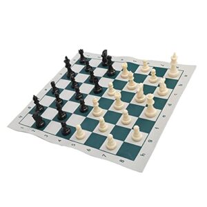 Asixxsix International Standard Chess Game Set, 2 in 1 Board Games Folding Roll Up Chess Game Set Competition Large Plastic Chess Set with Chessboard and Storage Bag for Kids and Adults