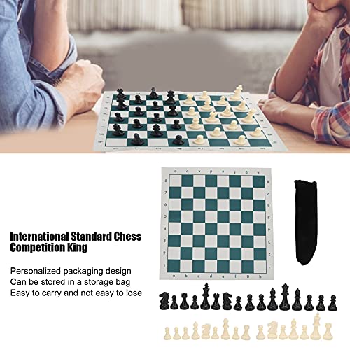 Asixxsix International Standard Chess Game Set, 2 in 1 Board Games Folding Roll Up Chess Game Set Competition Large Plastic Chess Set with Chessboard and Storage Bag for Kids and Adults