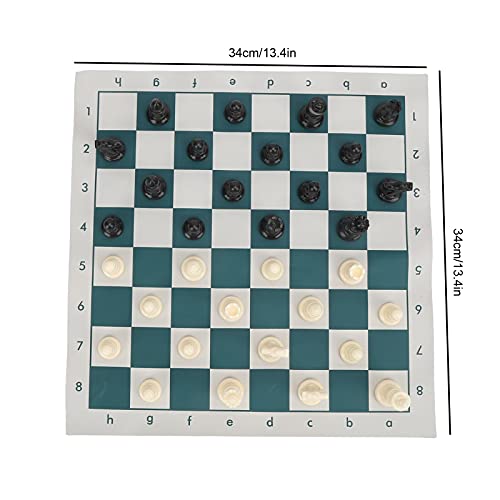 Asixxsix International Standard Chess Game Set, 2 in 1 Board Games Folding Roll Up Chess Game Set Competition Large Plastic Chess Set with Chessboard and Storage Bag for Kids and Adults