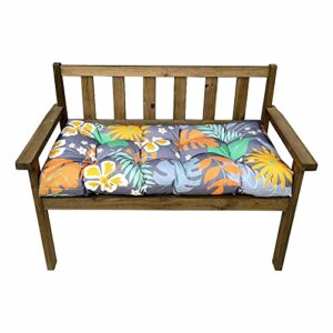 outdoor waterproof bench cushion, 51"x20", flower swing cushion patio furniture cushions 3 seater, for garden patio furniture lounger bench (flower, 51x20 in)