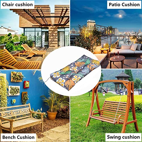 Outdoor Waterproof Bench Cushion, 51"x20", Flower Swing Cushion Patio Furniture Cushions 3 Seater, for Garden Patio Furniture Lounger Bench (Flower, 51x20 in)