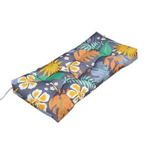 srutirbo outdoor bench cushion 51”x 19” waterproof floral printed garden patio bench seat cushion swing cushion for wicker loveseat settee, patio furniture (flower)