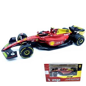 htlnuzd bburago 1/43 2022 f1-75 #55 75th anniversary carlos sainz 1:43 formula one racing car alloy die cast collection vehicles model (biao 75th #55)