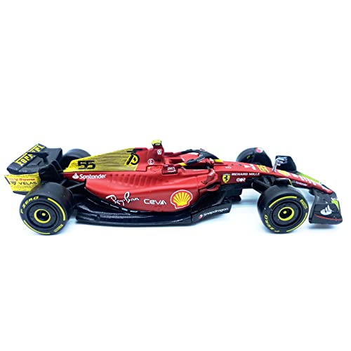 HTLNUZD Bburago 1/43 2022 F1-75 #55 75th Anniversary Carlos Sainz 1:43 Formula One Racing Car Alloy Die Cast Collection Vehicles Model (biao 75th #55)