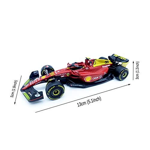 HTLNUZD Bburago 1/43 2022 F1-75 #55 75th Anniversary Carlos Sainz 1:43 Formula One Racing Car Alloy Die Cast Collection Vehicles Model (biao 75th #55)