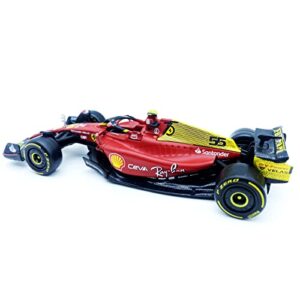 HTLNUZD Bburago 1/43 2022 F1-75 #55 75th Anniversary Carlos Sainz 1:43 Formula One Racing Car Alloy Die Cast Collection Vehicles Model (biao 75th #55)