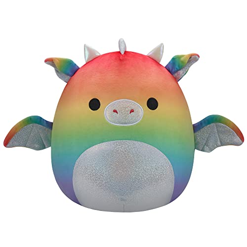 Squishmallows 12-Inch Calypsa Pride Rainbow Dragon - Medium-Sized Ultrasoft Official Kelly Toy Plush