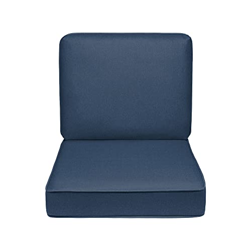 Quality Outdoor Living All- Weather Patio Chair Deep Seat and Back Cushion, 23x26, Denim