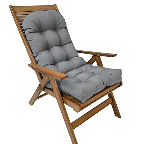 Srutirbo Rocking Chair Cushion Pad,Water Resistant Patio Chair Cushion for Adirondack Chair High Back Indoor Outdoor Soft Thickened Patio Chaise Lounger Cushion Overstuffed Patio Chair Cushion (Gray)