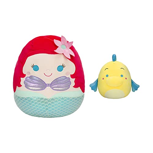 Squishmallows Original Disney 10-Inch Ariel and 4-Inch Flounder 2-Pack Plush - Ultrasoft Official Jazwares Plush