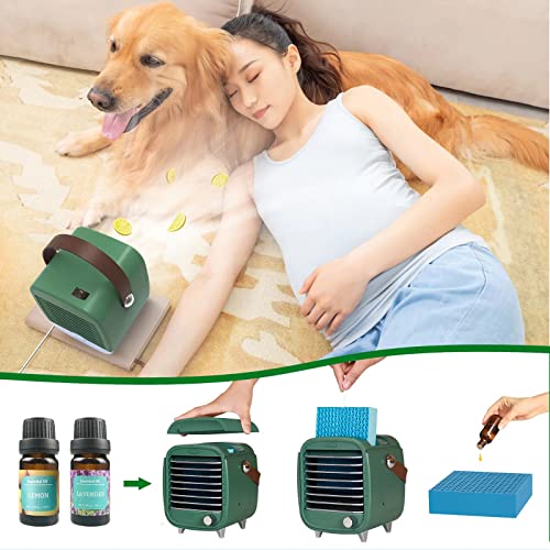 Mini Portable Air Conditioner, Personal Desk Air Conditioner Pure Chill Evaporative, Stepless Speed Control and Night Light, Small Air Conditioner for Bedroom Office Desktop -Green