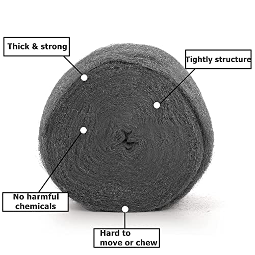 Yopay 8 Pack x 13 FT Steel Wool Fill Fabric DIY Kit, Coarse Wire Wool Roll, Gap Vent Blocker to Keep Annoying Animals Away from Holes, House, Garden, Garage