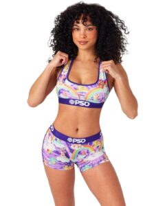 psd women's retro care bears boy shorts, purple, s