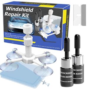 kmool windshield repair kit, glass repair kit, automotive glass nano fluid glass repair kit quick fix for chips & cracks & star-shaped & nicks & half-moon & crescents - car windshield repair kit