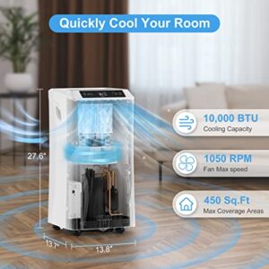 Wiytamo 10,000 BTU Portable Air Conditioners for Room Up to 450 Sq.Ft, Smart WIFI Remote Control, 3-in-1 Portable AC Unit, Dehumidifier and Fan, Exhaust Hose & Window Installation Kit Included