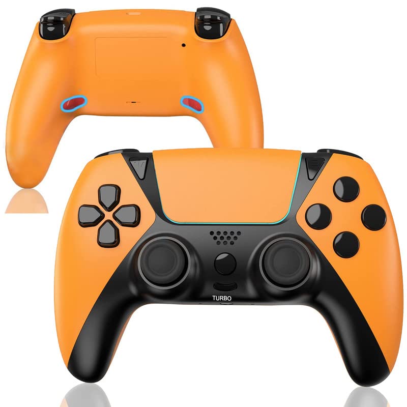 TOPAD Ymir Control for PS4 Controller,Elite Game Remote for Playstation 4 Controller with Turbo/Programming Function/Precise Joystick/Vibration,2023 New Orange Wireless Gamepad for PS4/Slim/Steam/PC