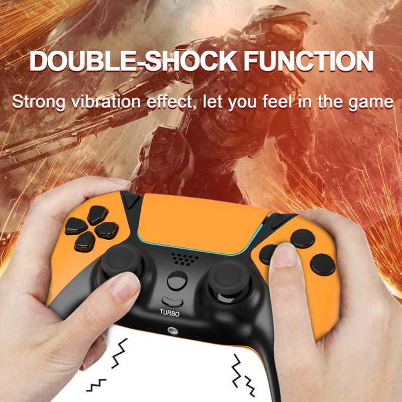 TOPAD Ymir Control for PS4 Controller,Elite Game Remote for Playstation 4 Controller with Turbo/Programming Function/Precise Joystick/Vibration,2023 New Orange Wireless Gamepad for PS4/Slim/Steam/PC