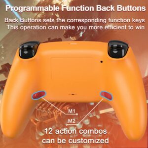 TOPAD Ymir Control for PS4 Controller,Elite Game Remote for Playstation 4 Controller with Turbo/Programming Function/Precise Joystick/Vibration,2023 New Orange Wireless Gamepad for PS4/Slim/Steam/PC