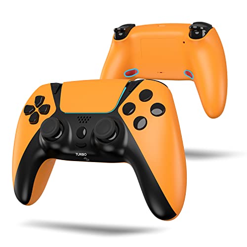 TOPAD Gamepad Replace for PS4 Controller,Ymir Remote for Playstation 4 Controller with Dual Vibration/Turbo/Remappable Function, Scuf Wireless Pa4 Mando for PS4 Console/Pro/Slim/Steam/PC, Orange