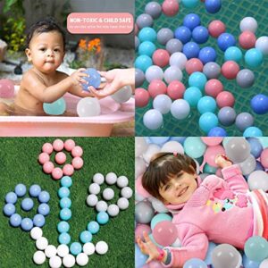 LANGXUN 100pcs Soft Plastic Ball Pit Balls - Plastic Toy Balls for Kids - Ideal Baby Toddler Ball Pit, Ball Pit Play Tent, Baby Pool Water Toys, Kiddie Pool, Party Decoration, Photo Booth Props