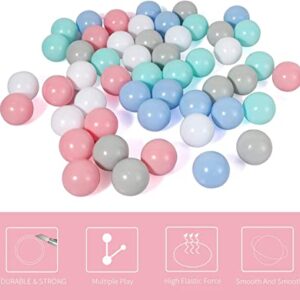 LANGXUN 100pcs Soft Plastic Ball Pit Balls - Plastic Toy Balls for Kids - Ideal Baby Toddler Ball Pit, Ball Pit Play Tent, Baby Pool Water Toys, Kiddie Pool, Party Decoration, Photo Booth Props