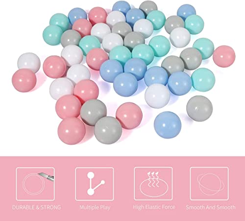 LANGXUN 100pcs Soft Plastic Ball Pit Balls - Plastic Toy Balls for Kids - Ideal Baby Toddler Ball Pit, Ball Pit Play Tent, Baby Pool Water Toys, Kiddie Pool, Party Decoration, Photo Booth Props