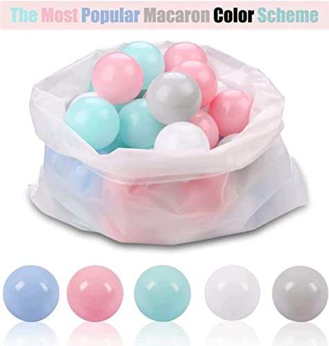 LANGXUN 100pcs Soft Plastic Ball Pit Balls - Plastic Toy Balls for Kids - Ideal Baby Toddler Ball Pit, Ball Pit Play Tent, Baby Pool Water Toys, Kiddie Pool, Party Decoration, Photo Booth Props