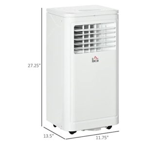 HOMCOM 8,000 BTU Portable Air Conditioners with Remote, for Rooms Up to 344 Sq. Ft., Cool Dehumidifier Fan 3-in-1 Portable AC Unit with Window Kits, White