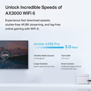 Certified Refurbished TP-Link AX3000 WiFi 6 Router (Archer AX55 Pro) - Multi Gigabit Wireless Internet Router, 1 x 2.5 Gbps Port, VPN Router, OFDMA, MU-MIMO, WPA3, Compatible with Alexa (Renewed)