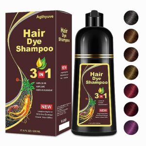 hair dye shampoo 3 in 1, deep wine red hair dye 16.9 fl oz, deep wine red hair shampoo, semi-permanent hair dye shampoo, 100% gray hair coverage, effect in 5 minutes, lasts 30 days hair color shampoo (deep wine red)