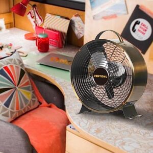 VENTISOL 10 Inch Retro Portable Table Fan, Metal Decorative Drum Fan,Quiet 2 Speeds for Home,Bedroom,Office, Dorm Rooms, c