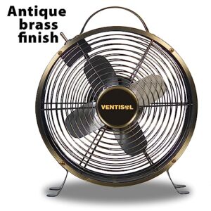 VENTISOL 10 Inch Retro Portable Table Fan, Metal Decorative Drum Fan,Quiet 2 Speeds for Home,Bedroom,Office, Dorm Rooms, c