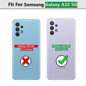 Galaxy A32 5G Case, Samsung Galaxy A32 5G Case with HD Screen Protector, Heavy Duty Shockproof Phone Cover with Magnetic Kickstand Ring for Galaxy A32 5G, Red