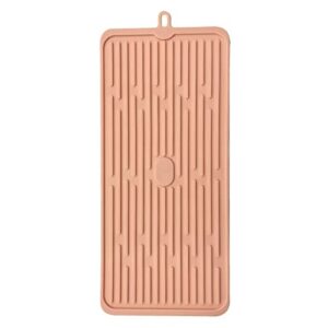 bienka giztat，under sink mat silicone drying mat for kitchen counter silicone sink mats silicon dish dry mat heat resistant kitchen mat drainage rack (color : pink)