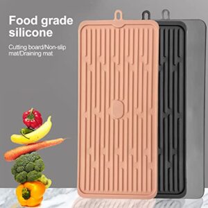 BIENKA GIZTAT，Under Sink mat Silicone Drying Mat for Kitchen Counter Silicone Sink Mats Silicon Dish Dry Mat Heat Resistant Kitchen Mat Drainage Rack (Color : Pink)