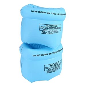 4 Pcs Arm Floaties Inflatable Toddler Baby Swimming Sleeves Rings Arm Bands Water Wings Pool Floats for Kids Adults Childern (Blue)