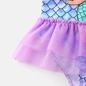 L.O.L. Surprise! Kid Girl Mesh Splice Mermaid Onepiece Slip Swimsuit Light Purple Kids: 11-12 Years