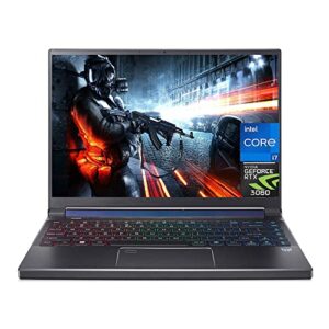 acer predator triton 300 gaming laptop, 14.0 inch 165hz fhd display, nvidia geforce rtx 3060, 12th gen intel core i7-12700h, 16gb ddr5 ram, 512gb ssd, windows 11 home, gray, bundle with cefesfy