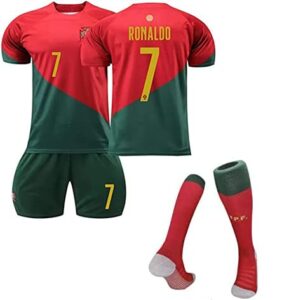 football jersey no.7, soccer jersey, sports fans outdoor t-shirt boys kids youth jersey shirt socks soccer shirt gift kit set (s (h 63-65in w 99-121lb))