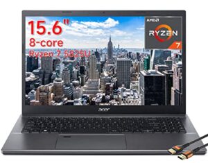 acer aspire 5 15.6" slim laptop octa-core amd ryzen 7 5825u amd radeon graphics backlit kb usb type-c long battery life windows 11 home 64-bit w/hdmi (16gb ram | 512gb ssd)