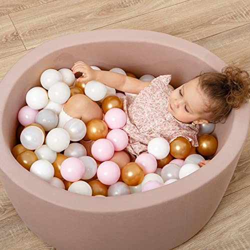 Ritaifer Ball Pit Balls 100 pcs for Kids, Children Crush-Proproof Plastic Balls for Ball Pit with 3 Bright Colors, Safe and Non-Toxic, BPA Free, Baby Toddler Pit Balls with Storage Bag (2.2inch)