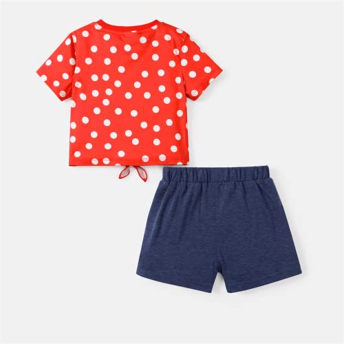 L.O.L. Surprise! Toddler/Kid Girl 2pcs Polka dots Tie Knot Tee and Ruffled Shorts Set Red Kids: 6-7 Years