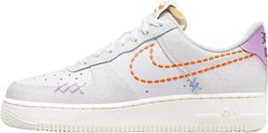 nike women's air force 1 '07 shoes, white/safety orange sail prime, 9