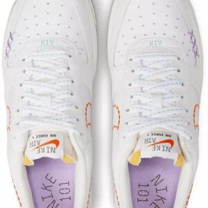 Nike Women's Air Force 1 '07 Shoes, White/Safety Orange Sail Prime, 9